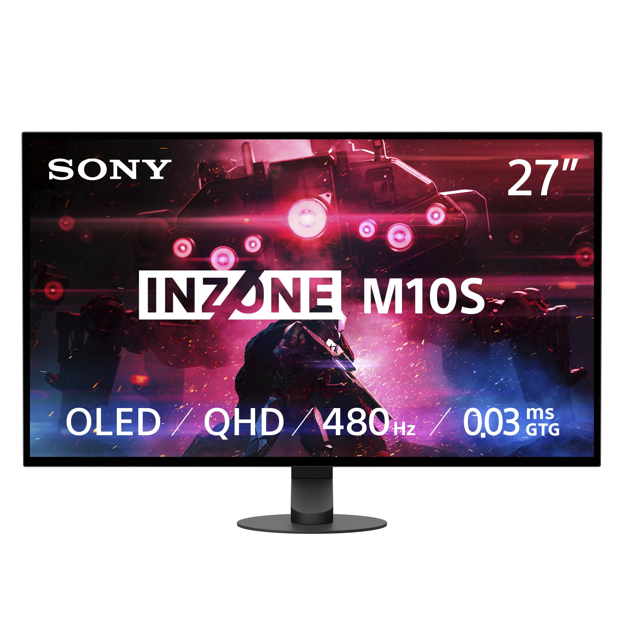 INZONE M10S | צג לגיימינג בגודל 27 אינץ' באיכות QHD OLED 0.03ms 480Hz